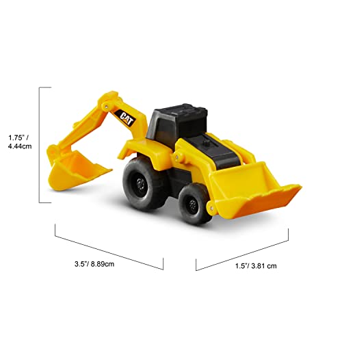 CAT Construction Toys, Little Machines 5pk Truck Toy Set, Includes Dump Truck, Front Loader, Bulldozer, Backhoe, and Excavator Vehicles with Moving Parts, Cake Toppers Ages 3+