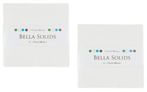 bella solids - 2 charm pack bundle - 84 squares (white)