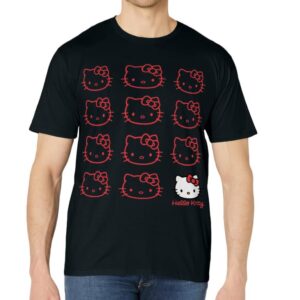 Hello Kitty Classic Fit T-Shirt - Adult Black Crew Neck Cotton/Polyester Short Sleeve