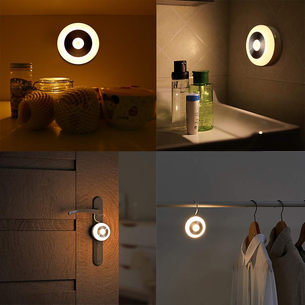 Motion Sensor Night Light, Smart Night Light for Kids, LED Stairs NightLight Stick-On Closet Light Wall Motion Activated Lamp Warm White Light Sensor Night Lights