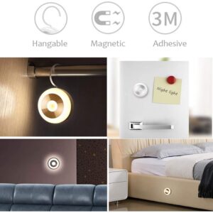 Motion Sensor Night Light, Smart Night Light for Kids, LED Stairs NightLight Stick-On Closet Light Wall Motion Activated Lamp Warm White Light Sensor Night Lights