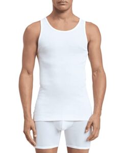 calvin klein men's cotton classics 5-pack tanks, 3 white/2 grey heather, medium