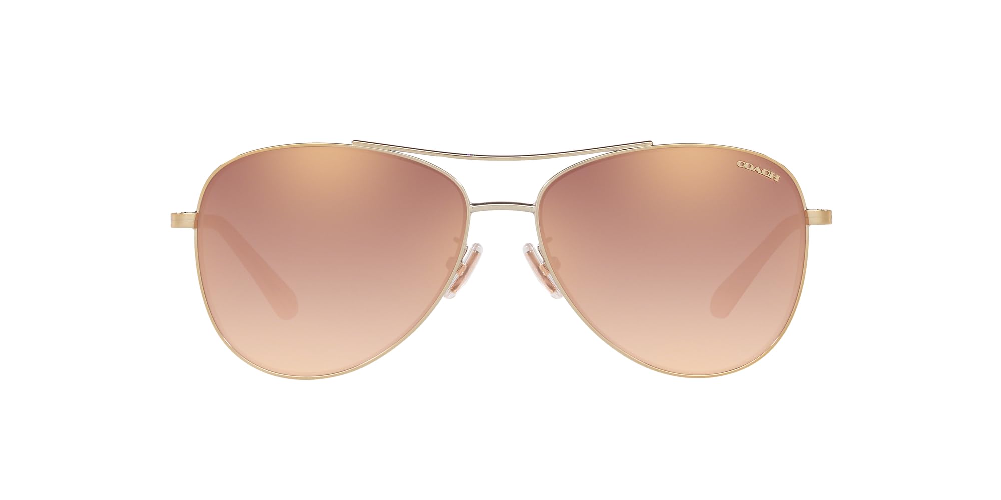 Coach HC7079 Sunglasses, Light Gold/Rose Gold Gradient Mirrored, 58 mm