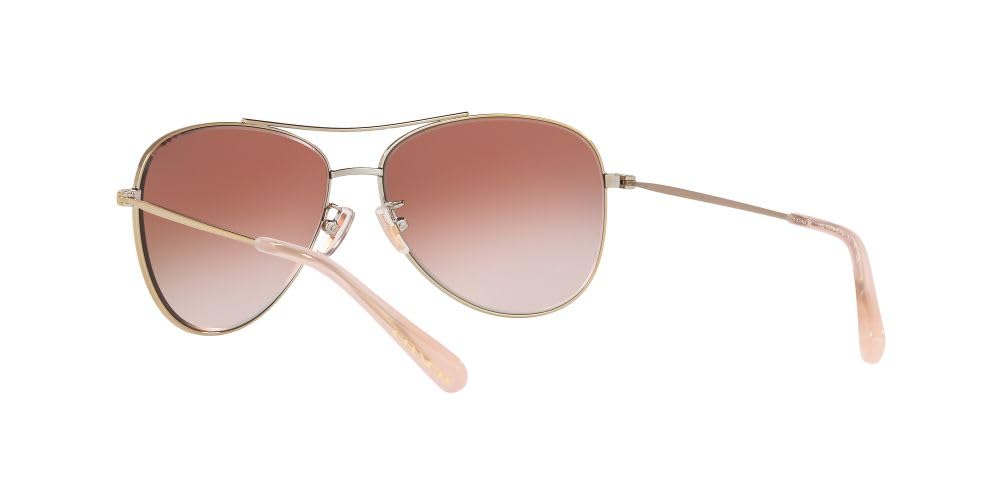 Coach HC7079 Sunglasses, Light Gold/Rose Gold Gradient Mirrored, 58 mm