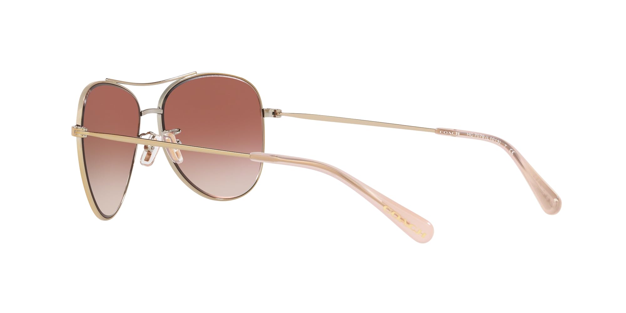 Coach HC7079 Sunglasses, Light Gold/Rose Gold Gradient Mirrored, 58 mm