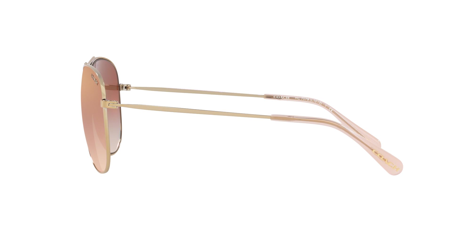 Coach HC7079 Sunglasses, Light Gold/Rose Gold Gradient Mirrored, 58 mm