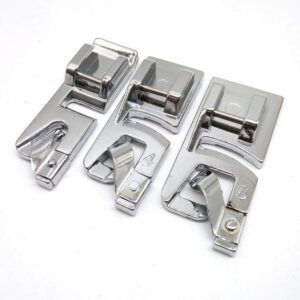 honeysew 3pcs narrow rolled hem presser foot sewing machine roll roller hemmer press feet 3mm,4mm,6mm hemming foot for kit for low shank sewing machine, singer, babylock, brother etc.