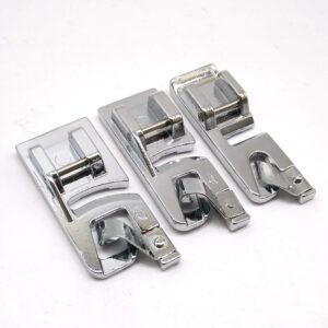 HONEYSEW 3PCS Narrow Rolled Hem Presser Foot Sewing Machine Roll Roller Hemmer Press Feet 3MM,4MM,6MM Hemming Foot for Kit for Low Shank Sewing Machine, Singer, BabyLock, Brother etc.