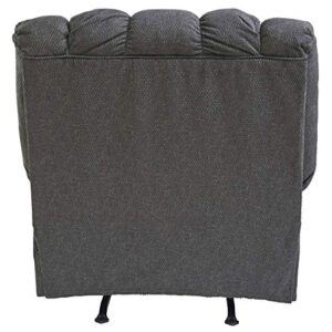 Signature Design by Ashley Drakestone Tufted Manual Rocker Recliner with Lumber Heat and Massage, Gray