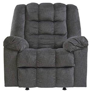 Signature Design by Ashley Drakestone Tufted Manual Rocker Recliner with Lumber Heat and Massage, Gray