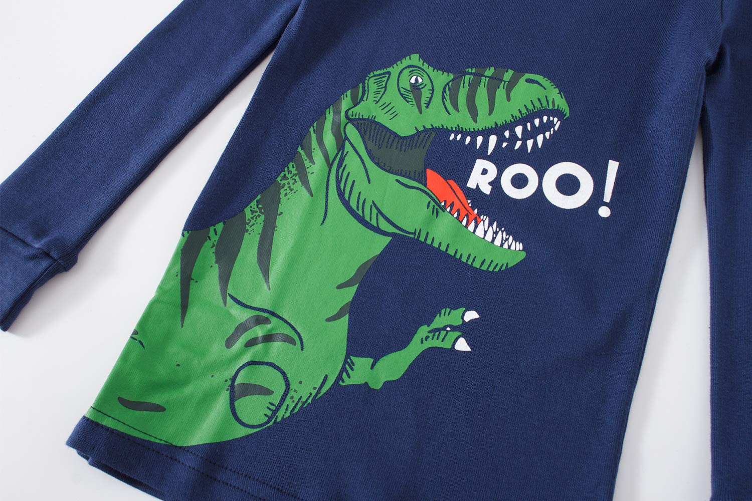 Dolphin&Fish Boys Pajamas 100% Cotton Kids Pjs Toddler Pjs Set Dinosaur Clothes Style-830 Size 6 Dark Blue