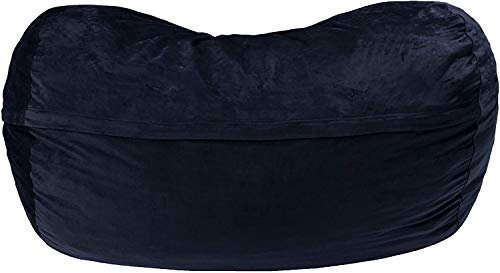 Amazon Basics Memory Foam Filled Bean Bag Lounger with Microfiber Cover, 6 ft, Blue, Solid