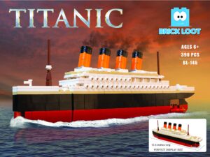 brick loot titanic building blocks large set, toy ship model kit, building bricks sets for adults or kids, 6 year old +, home decor, quality blocks compatible with lego & major brands, 217 pieces