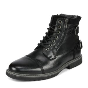 bruno marc men's motorcycle boots oxford dress boot,black,size 12,philly_10