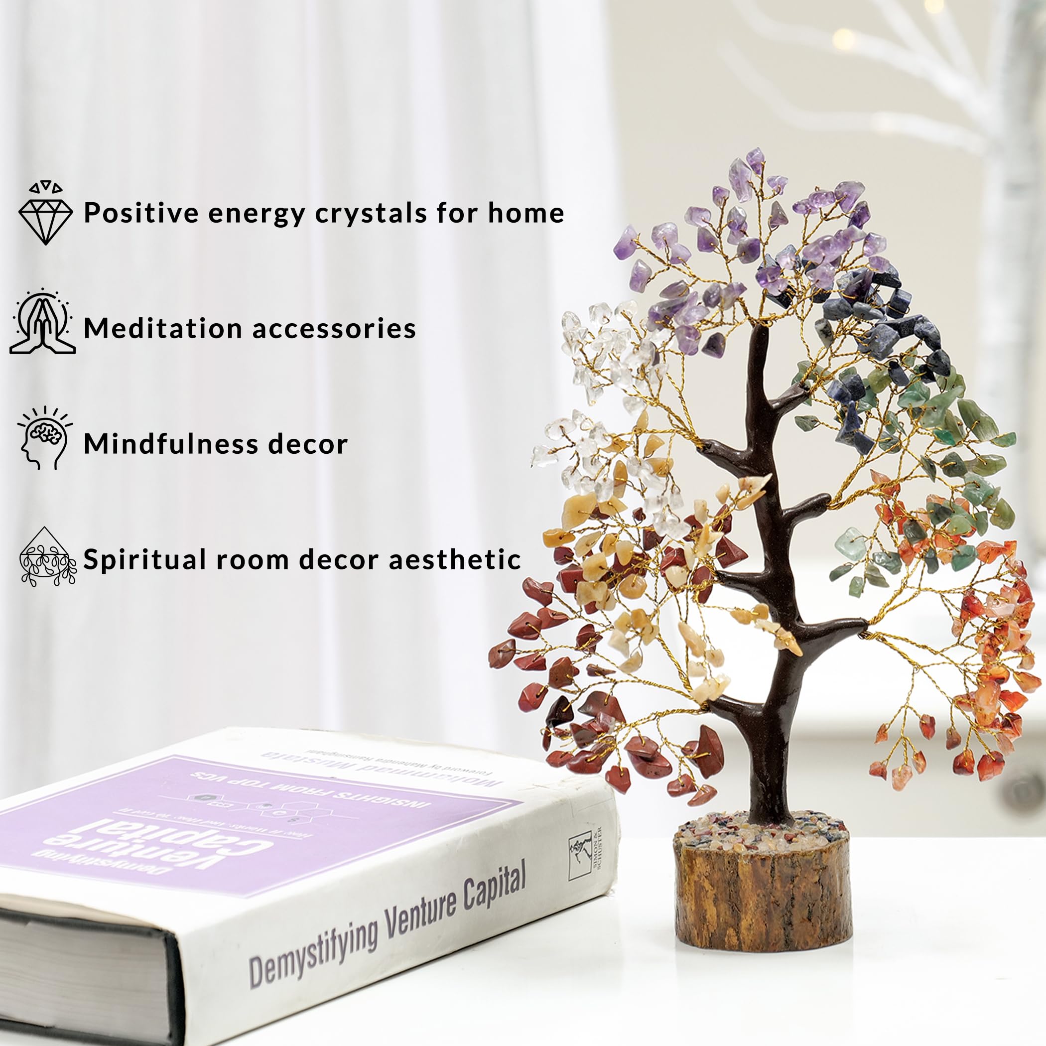 PYOR Chakra Tree of Life, Crystals, Gifts for Women, Crystal Tree, Money Tree, Crystals and Healing Stones, Home Decor, Crystal Tree for Positive Energy