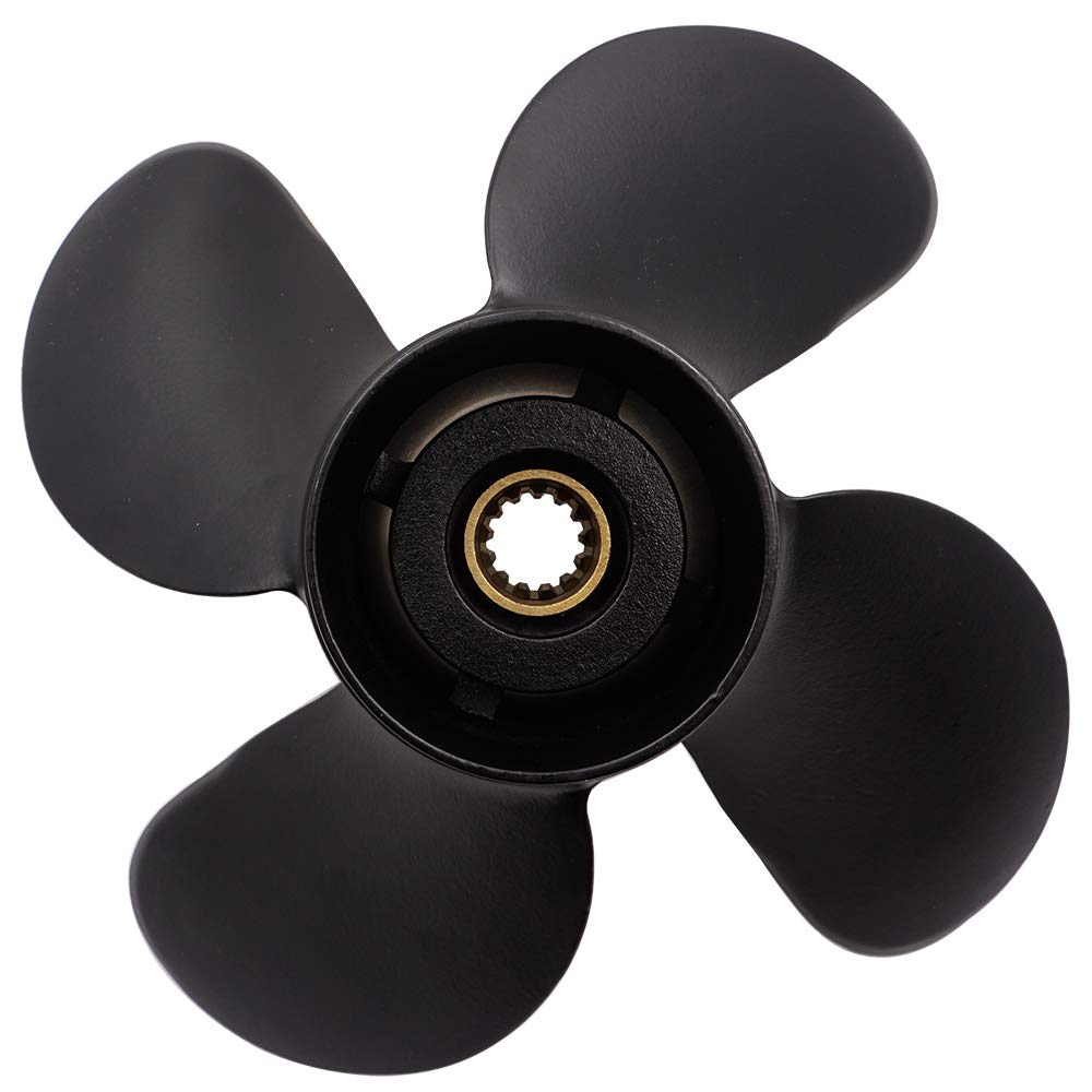 Young Marine Aluminum Outboard Propeller 4-Blade for Mercury Engines 25/30/35/40/45/50/55/60/70HP (D:10.38" x P:13")