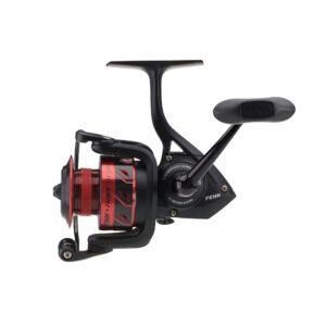 PENN Fierce III Spinning Inshore Fishing Reel, Size 2500, Right/Left Handle Position, Front Drag for Smooth Operation, Saltwater Fishing Reel,Black/Red