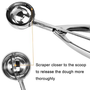 Large Cookie Scoop. 3 Tbsp Cookie Scoop for Baking, Cookie Dough Scoop, Cupcake Scoop, 2 3/32 inches / 53 mm Ball, 18/8 Stainless Steel, Secondary Polishing