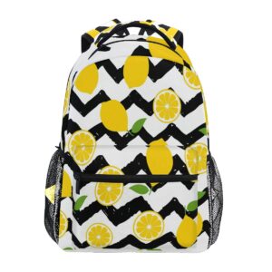 alaza lemon chevron zig zag backpack daypack school bag travel shoulder bag for students boys girls