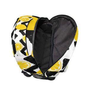 ALAZA Lemon Chevron Zig Zag Backpack Daypack School Bag Travel Shoulder Bag for Students Boys Girls