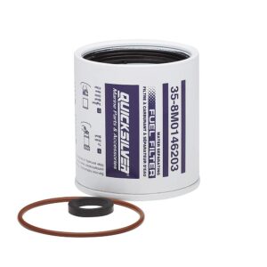 Quicksilver 8M0146203 Water Separating Fuel Filter, 10-Micron Filtration, Quicksilver Head