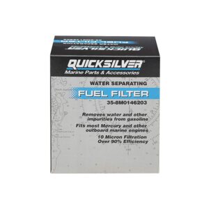 Quicksilver 8M0146203 Water Separating Fuel Filter, 10-Micron Filtration, Quicksilver Head