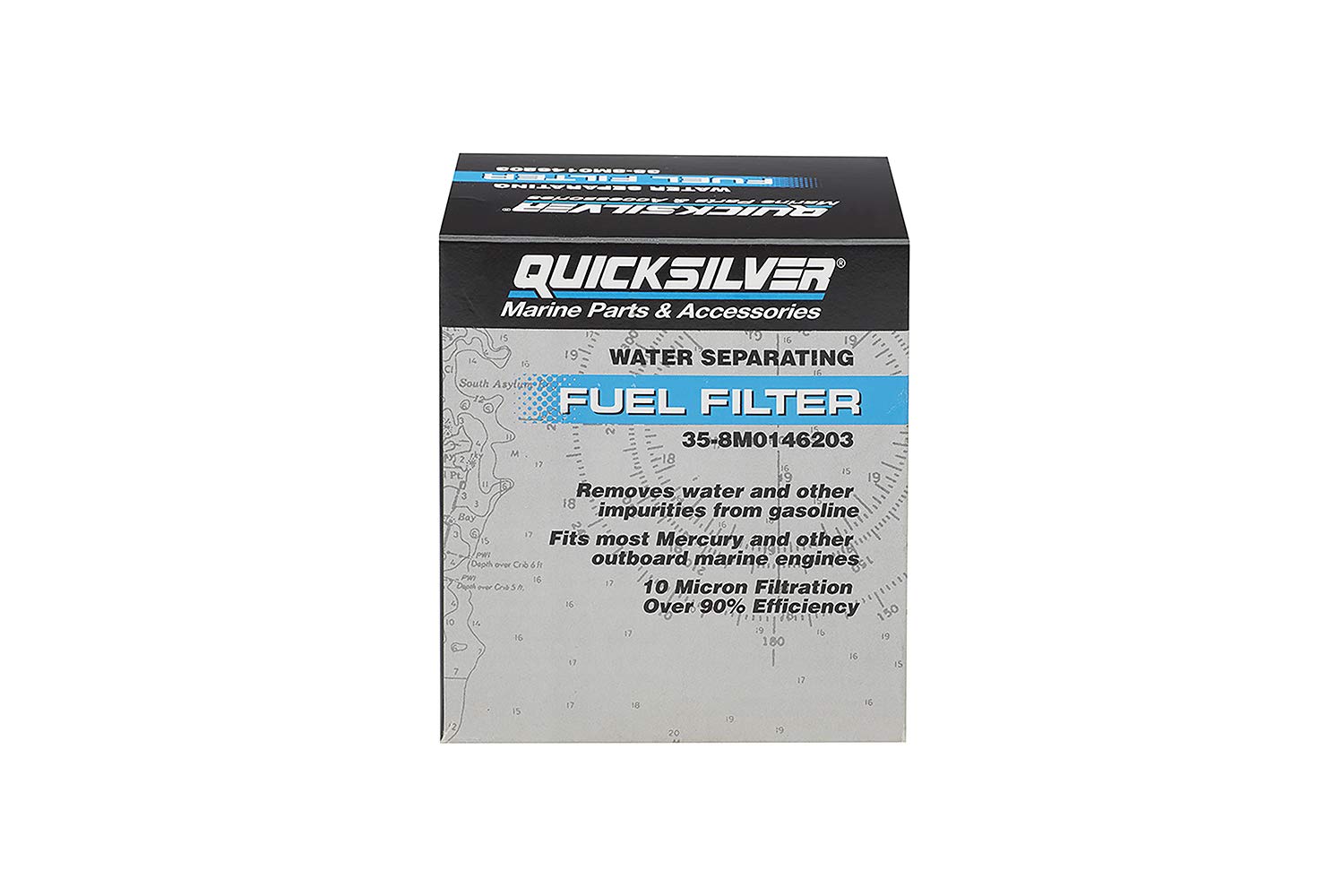 Quicksilver 8M0146203 Water Separating Fuel Filter, 10-Micron Filtration, Quicksilver Head