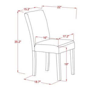 East West Furniture DOAB7-MAH-18 7 Piece Dining Set Consist of a Rectangle Dining Room Table with Butterfly Leaf and 6 Coffee Linen Fabric Upholstered Chairs, 42x78 Inch, Mahogany