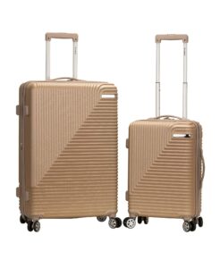 rockland star trail hardside spinner wheel luggage, champagne, 2-piece set (20/28)