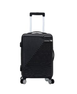 rockland star trail hardside spinner wheel luggage, black, carry-on 20-inch