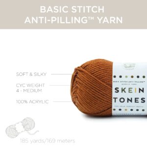 Lion Brand Yarn Basic Stitch Anti-Pilling Knitting Yarn, Yarn for Crocheting, 1-Pack, White