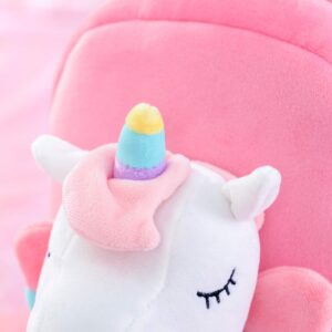 Gloveleya Unicorn Backpack for Girls Kids Backpack Plush Unicorn Toy Gifts for Kids Baby Napkins Snack Books Bag White 9 Inches