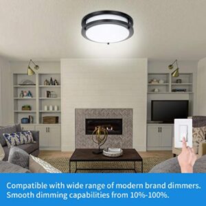 36W Dimmable Ceiling Light Fixture, 12in Flush Mount Light Fixture, LED Ceiling Lights for Bathroom, Bedroom, Kitchen, Super Bright 4000 Lumens, 400W Equivalent, 5000K Daylight, 2 Pack