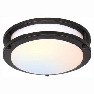 13 inch flush mount led ceiling light fixture, 2700k/3000k/3500k/4000k/5000k adjustable ceiling lights, oil rubbed bronze saturn dimmable lighting for hallway bathroom kitchen or stairwell, etl listed