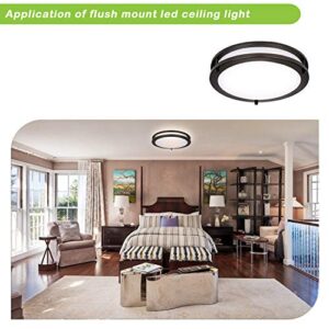 13 inch Flush Mount LED Ceiling Light Fixture, 2700K/3000K/3500K/4000K/5000K Adjustable Ceiling Lights, Oil Rubbed Bronze Saturn Dimmable Lighting for Hallway Bathroom Kitchen or Stairwell, ETL Listed