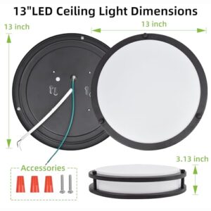 13 inch Flush Mount LED Ceiling Light Fixture, 2700K/3000K/3500K/4000K/5000K Adjustable Ceiling Lights, Oil Rubbed Bronze Saturn Dimmable Lighting for Hallway Bathroom Kitchen or Stairwell, ETL Listed