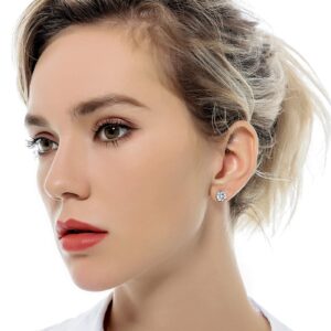 Tornito 7 Pairs 20G Stainless Steel Stud Earrings Round Cubic Zirconia Barbell Earring Set For Men Women 2MM-8MM Silver Tone