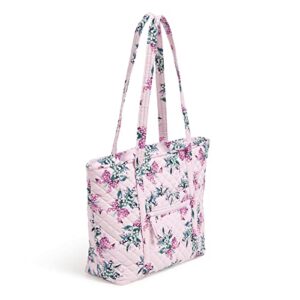 Vera Bradley Women's Cotton Small Vera Tote Bag, Happiness Returns Pink - Recycled Cotton, One Size