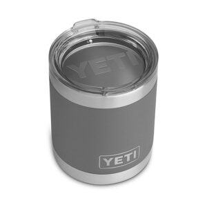 yeti rambler 10 oz lowball, vacuum insulated, stainless steel with standard lid, charcoal