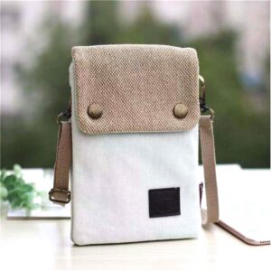 gcepls canvas small cute crossbody women cell phone purse wallet bag (milk white)