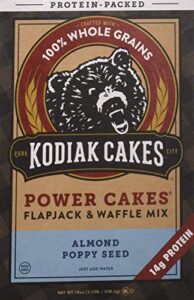 kodiak power cakes, pancake & waffle mix, almond poppyseed, high protein,100% whole grains (pack of 1)