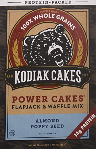 Kodiak Power Cakes, Pancake & Waffle Mix, Almond Poppyseed, High Protein,100% Whole Grains (Pack of 1)