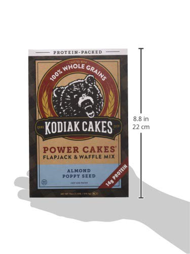 Kodiak Power Cakes, Pancake & Waffle Mix, Almond Poppyseed, High Protein,100% Whole Grains (Pack of 1)