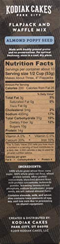 Kodiak Power Cakes, Pancake & Waffle Mix, Almond Poppyseed, High Protein,100% Whole Grains (Pack of 1)