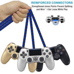 3-Pack 6FT PS4 Controller Charger Cable for Xbox One Controller,Dualshock 4,PS4 Charging Cord,Nylon Braided Micro USB Data Sync Cable for Xbox One S/X,Playstation-4,PS4 Slim/Pro,Charge and Play Wire