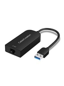 cablecreation 2.5g ethernet to usb adapter, usb 3.0 gigabit lan dongle,wired network to usb convertor, latest internet rj45 to usb adapter, for macbook windows 10,8.1, macos x 10.6-10.15, black