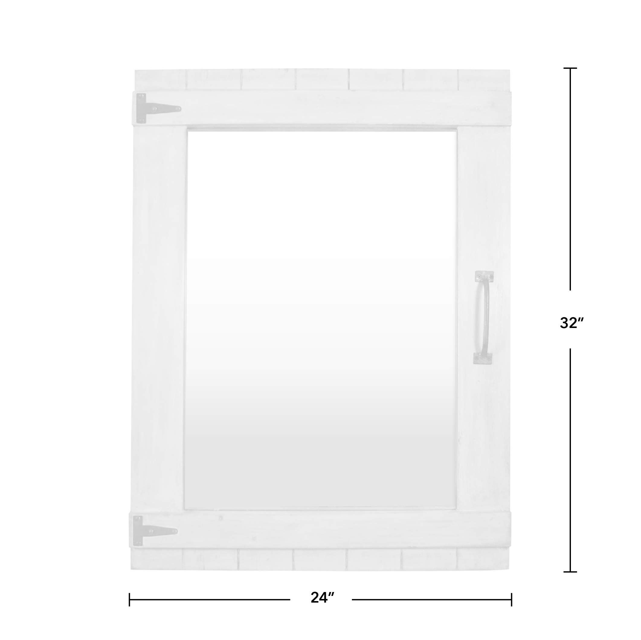 FirsTime & Co. Cottage Door Wall Mirror, 32"H x 24"W, Rustic White