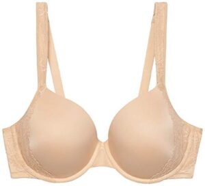 savage x fenty, women's, curvy t-shirt lace bra, honey nude, 42c