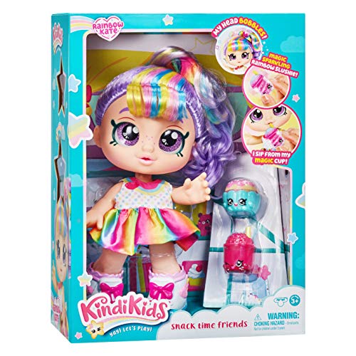 Kindi Kids Snack Time Friends - Pre-School Play Doll, Rainbow Kate - for Ages 3+ | Changeable Clothes and Removable Shoes - Fun Play, for Imaginative Kids