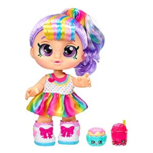 kindi kids snack time friends - pre-school play doll, rainbow kate - for ages 3+ | changeable clothes and removable shoes - fun play, for imaginative kids